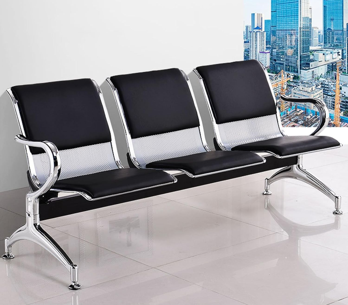 3-Seater Semi-Padded Airport Reception Bench - Odense